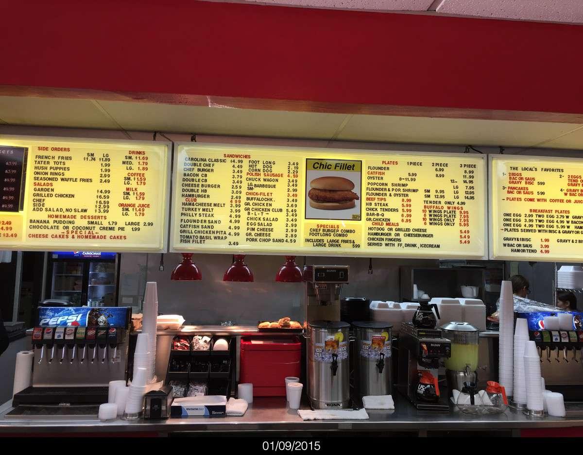 Menu at Speedy Chef restaurant, Elkin