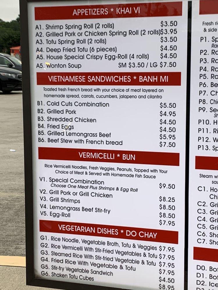 Menu at Kim's Pho & Grill Louetta restaurant, Houston