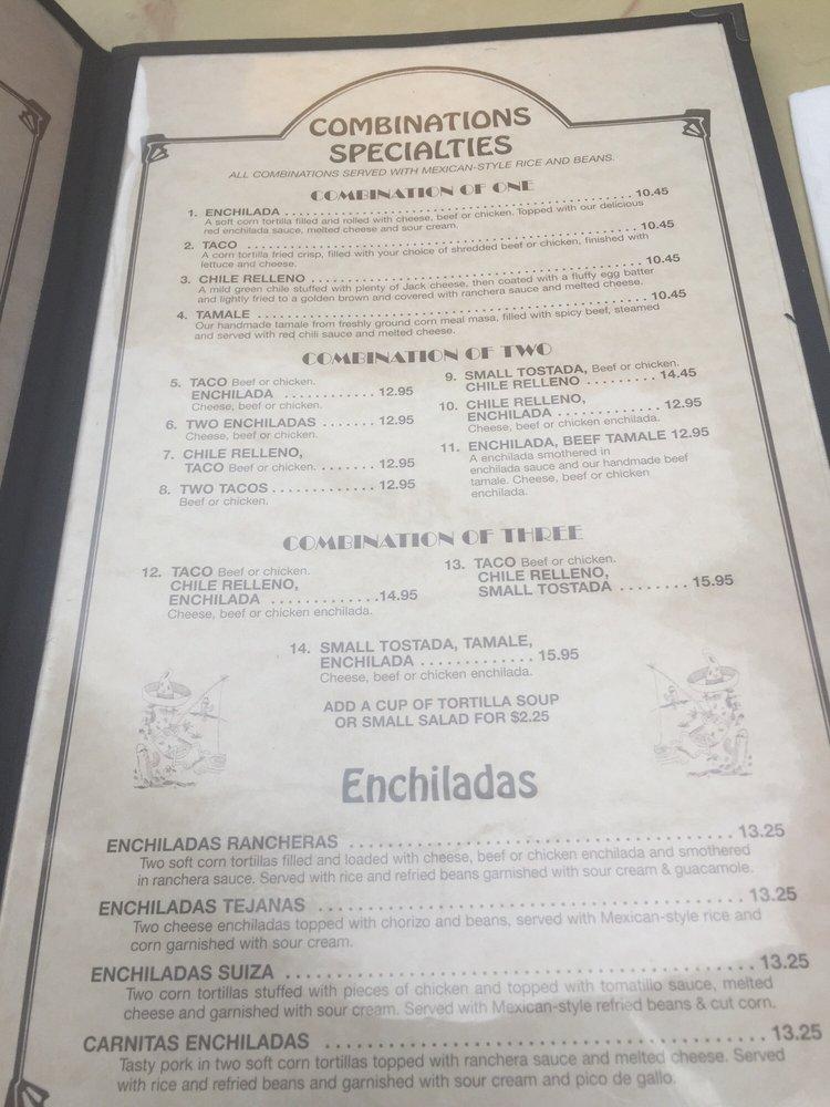 Menu at La Capilla Mexican Restaurant, Huntington Beach