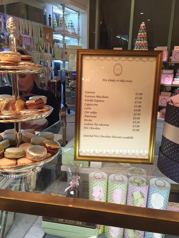Menu at Ladurée cafe, Dublin