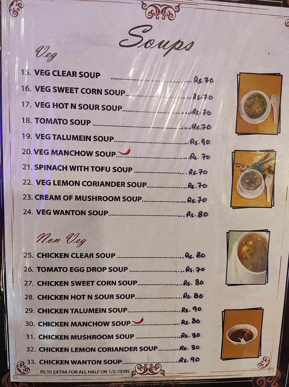 Menu at Peace Restaurant, Bylakuppe