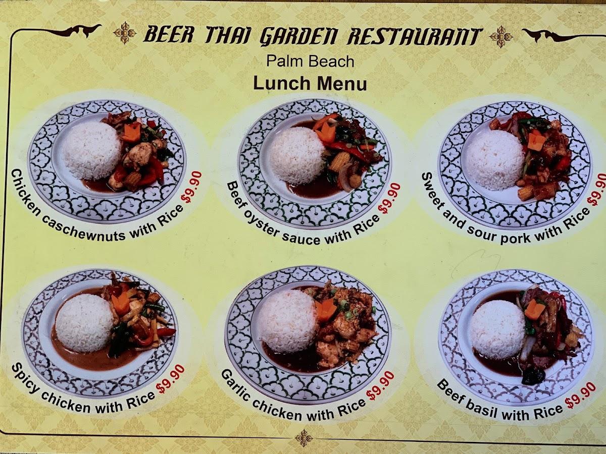 Carta del restaurante Beer Thai Garden, Palm Beach, Gold Coast Hwy