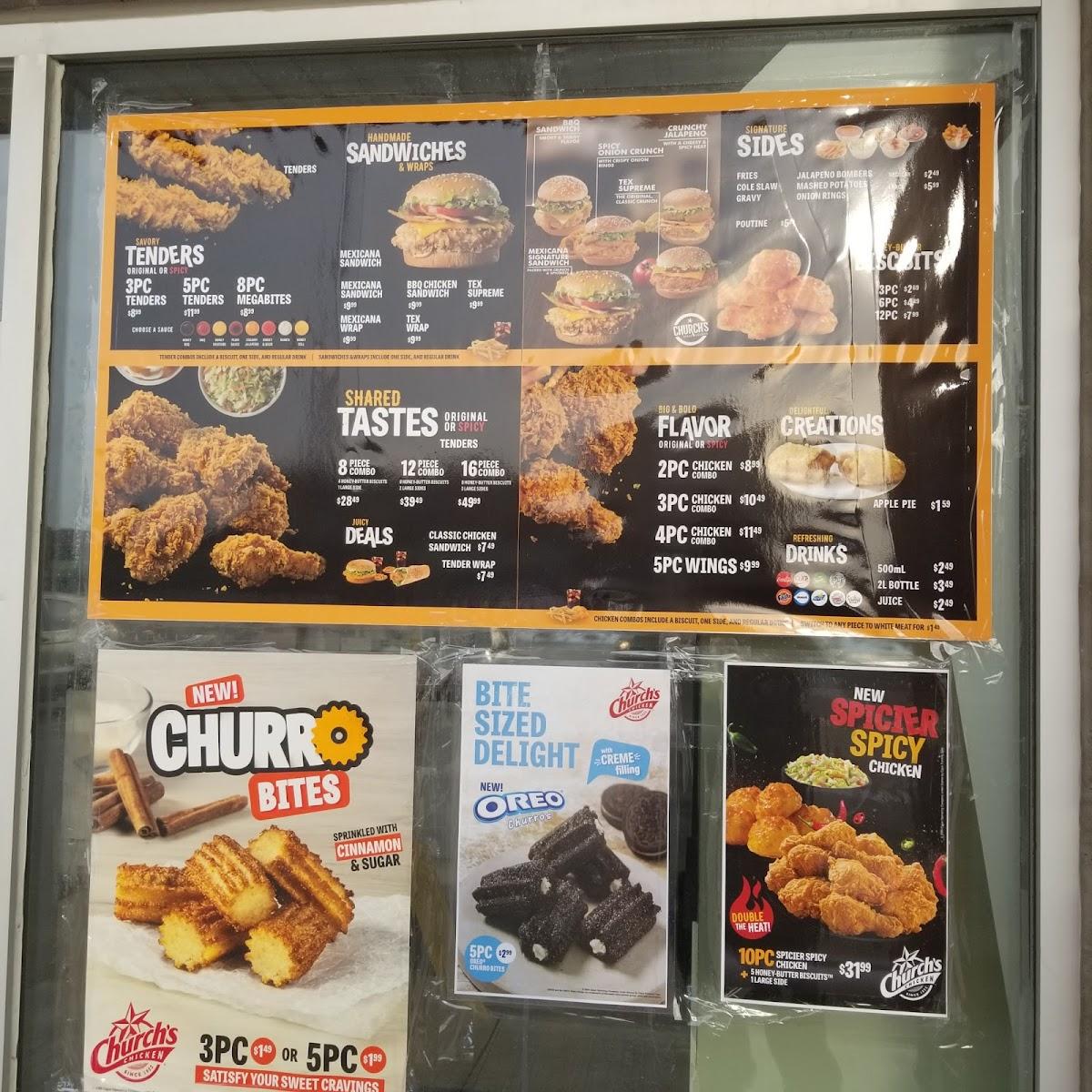 Menu at Church's Texas Chicken 7700 Hurontario St, Ontario fast food ...