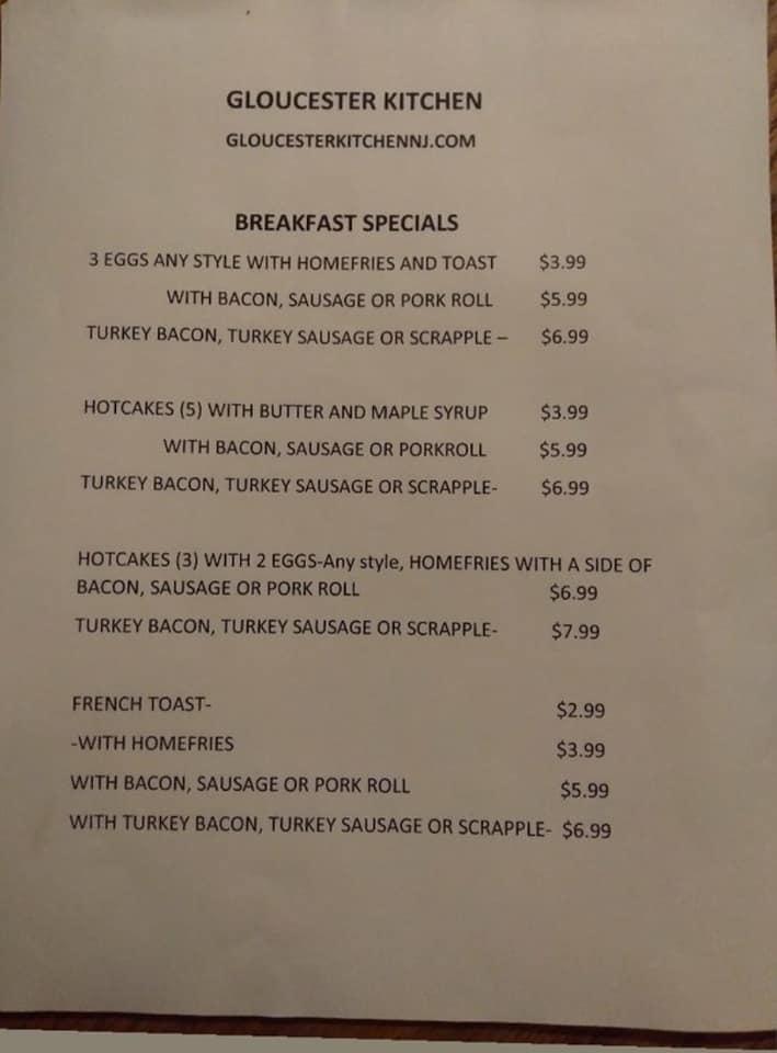 Menu at Gloucester Kitchen restaurant, Gloucester City