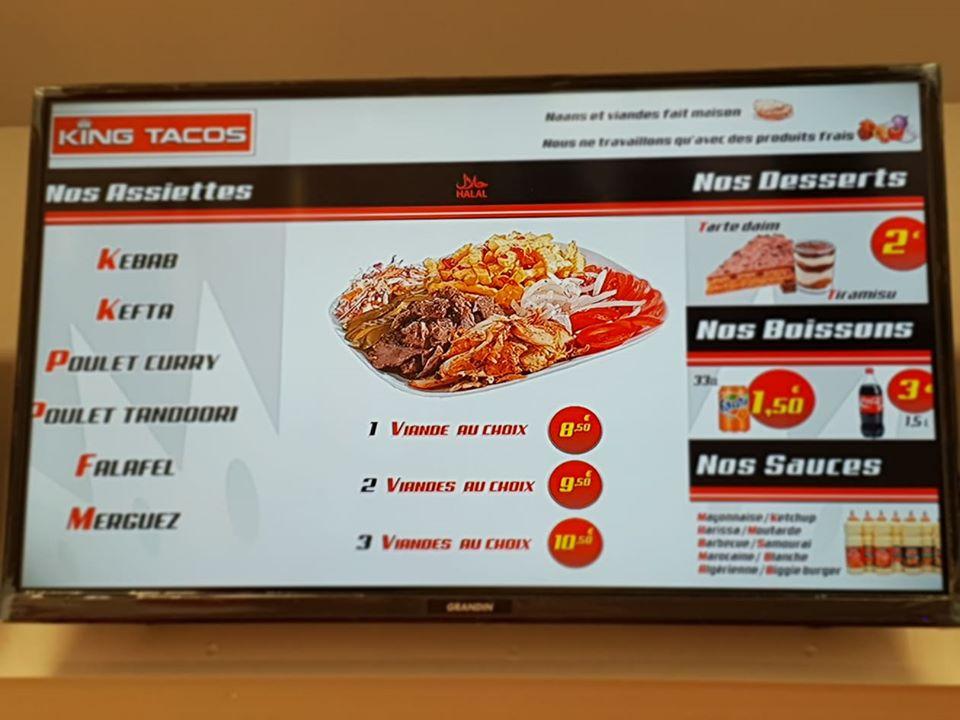 Menu at KING TACOS restaurant, Bordeaux