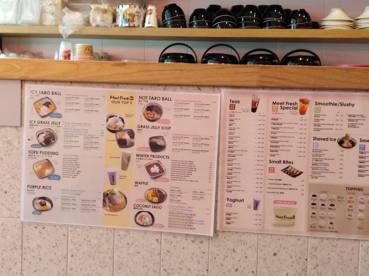 Menu at Meet Fresh desserts, Box Hill