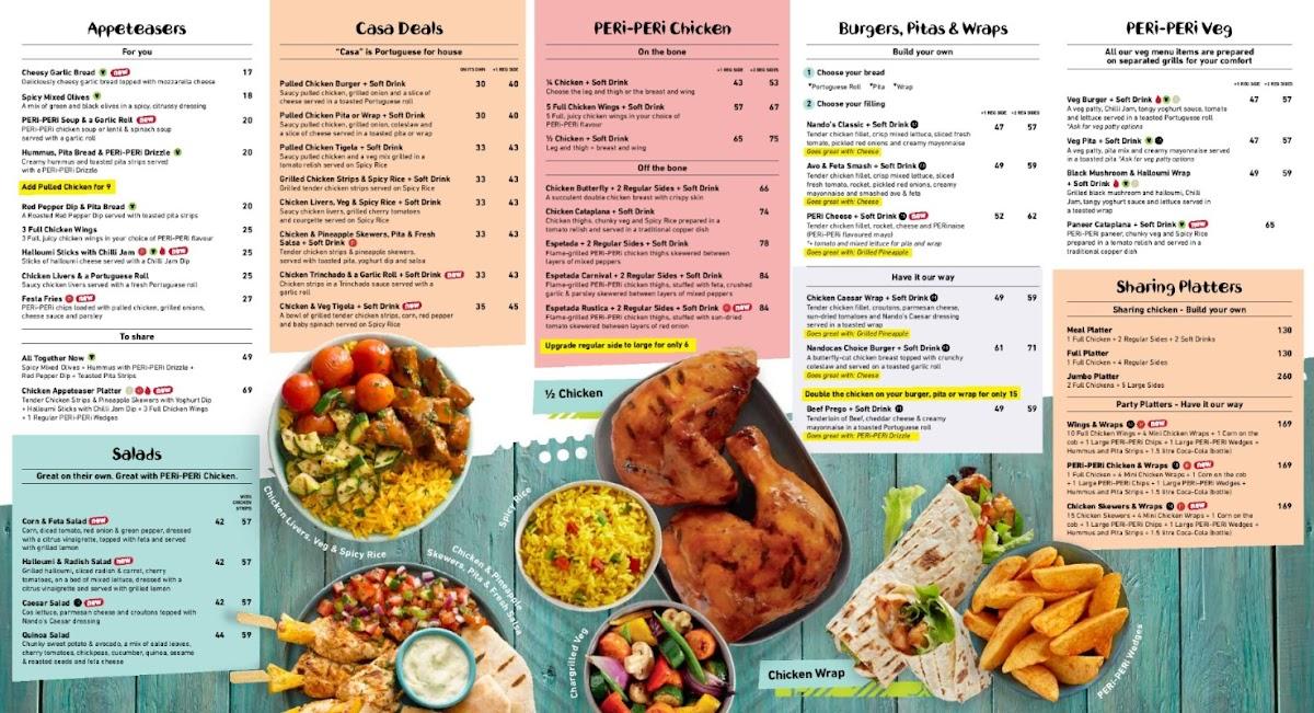 Menu at Nando's Sheikh Zayed Road restaurant, Dubai, Sheikh Zayed Rd ...