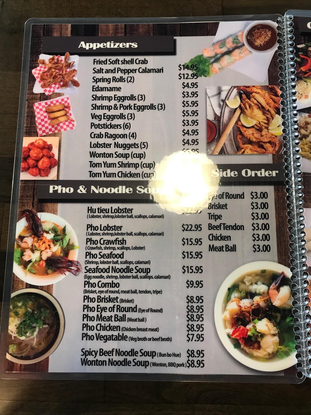 Menu at Crawfish & Pho restaurant, Missouri City