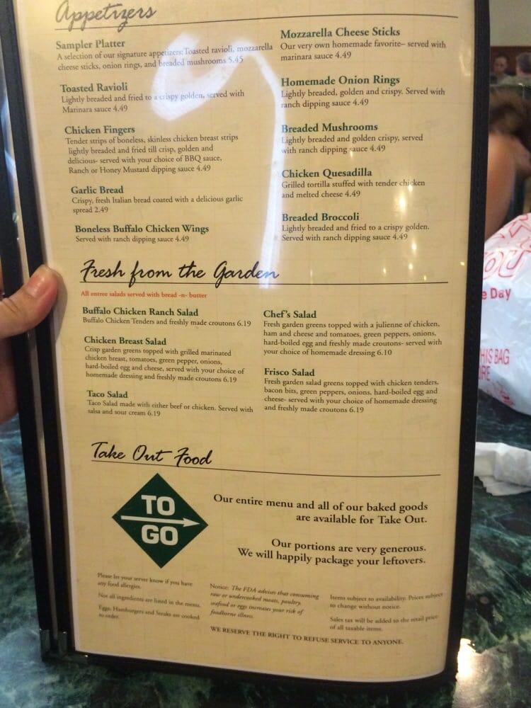 Menu at Main St. Cafe, Belleville