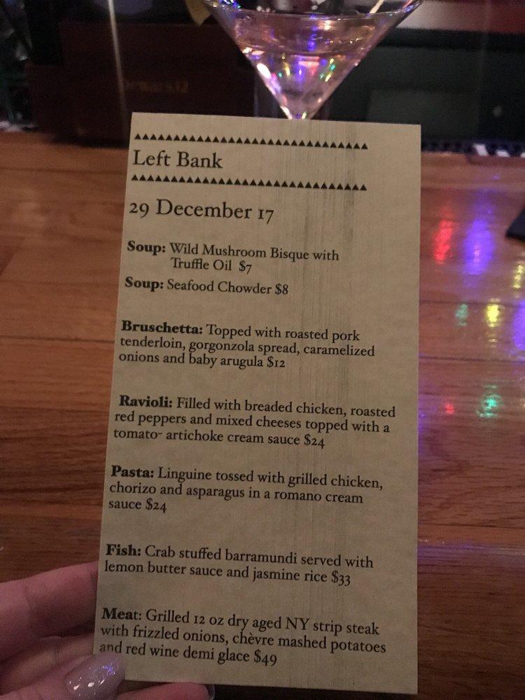 Menu at The Left Bank pub & bar, Buffalo, 511 Rhode Island St