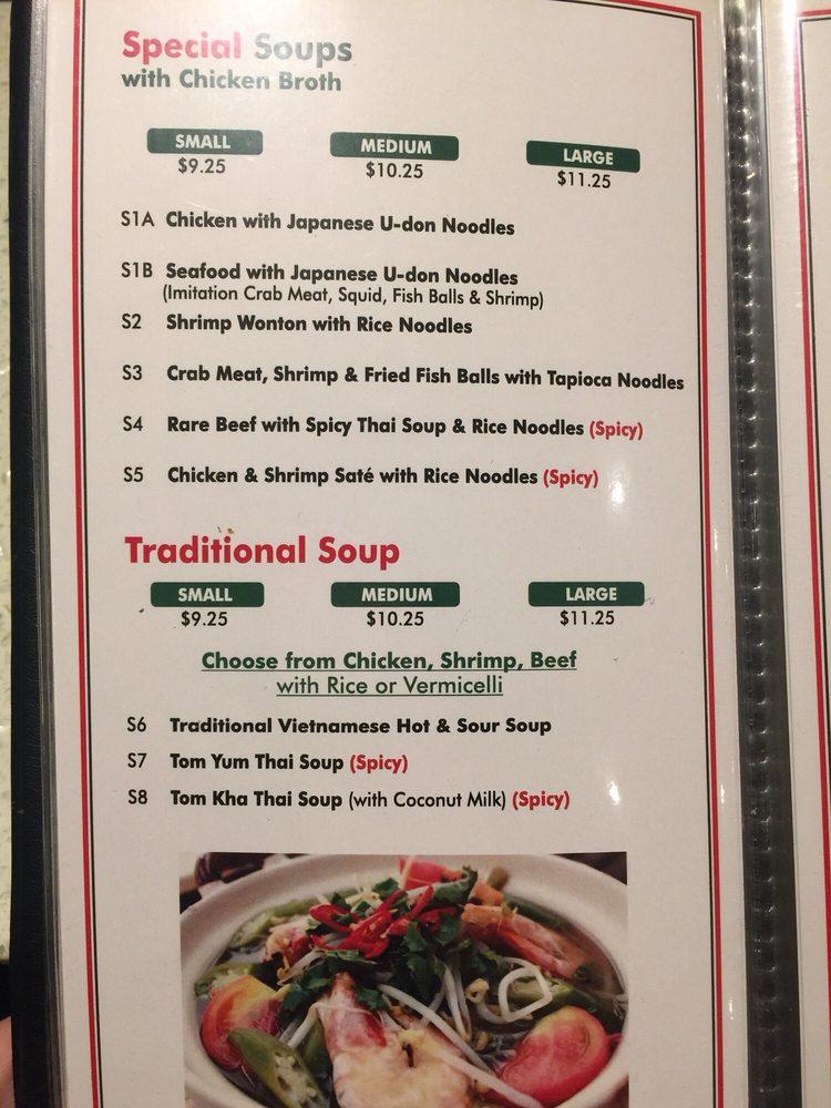 Menu at Pho Viet Taste restaurant, Ottawa