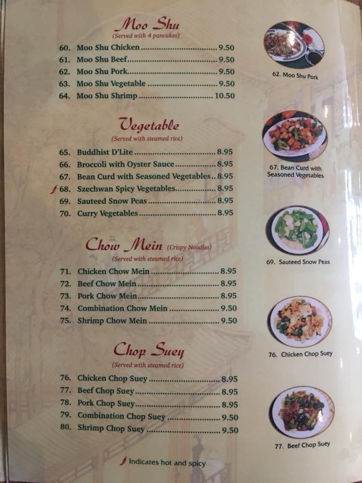 Menu at Chuong Garden restaurant, Webster City