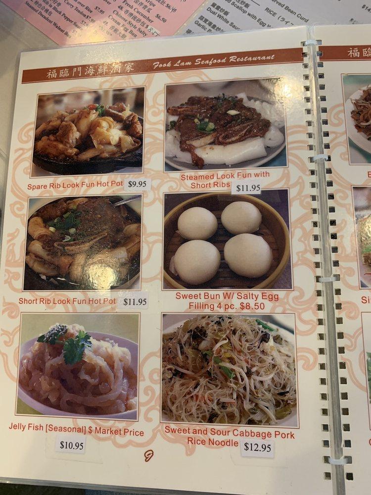 Menu at Fook Lam Seafood Restaurant, Honolulu