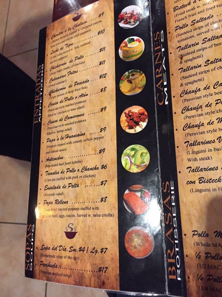 Menu at MACA Peruvian Restaurant, New York City