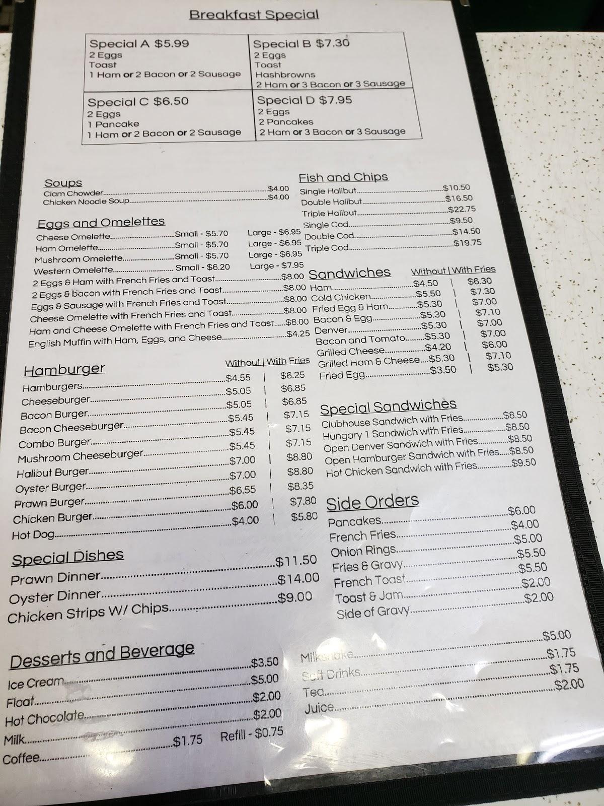 Menu at Marble Arch Fish & Chips restaurant, Victoria