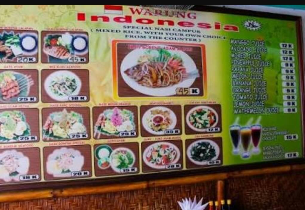 Menu at Ruman Makan Putra Minang restaurant, Pelabuhanratu