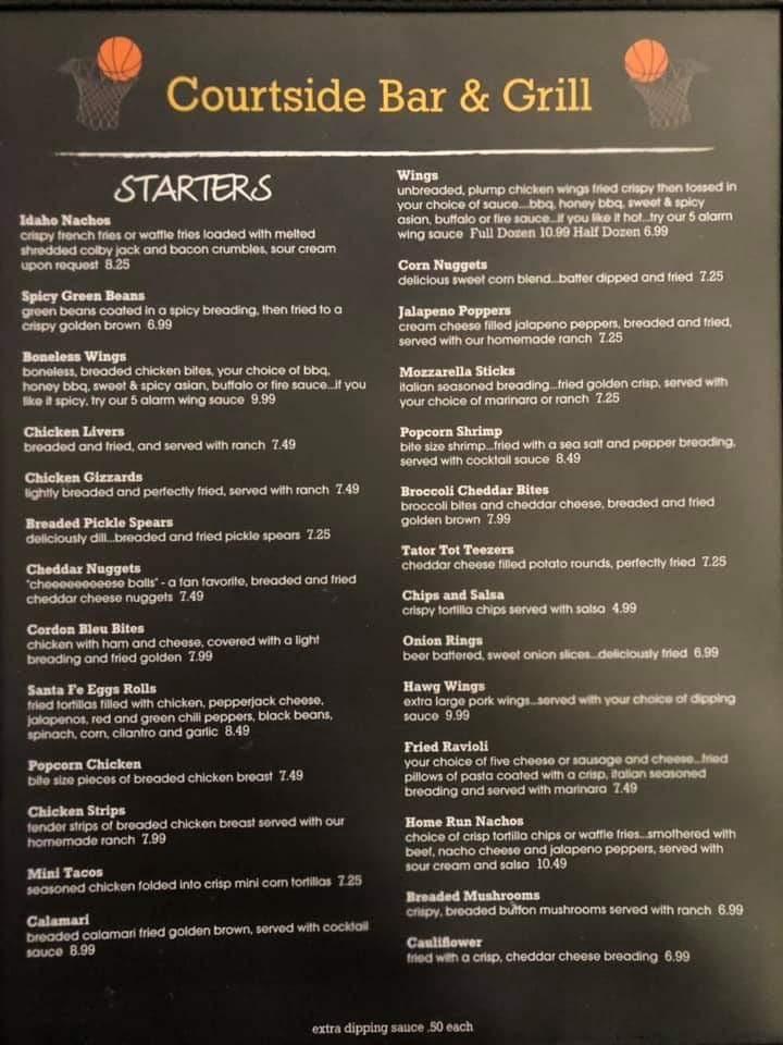 Menu at Courtside Bar & Grill, Ottumwa, N Court St