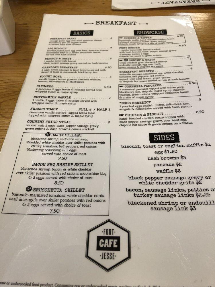 Menu at Fort Jesse Cafe, Normal, Fort Jesse Rd #1