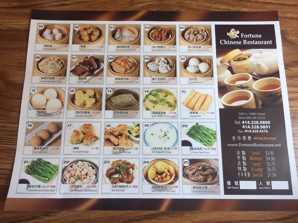 Menu at Fortune Restaurant, Milwaukee