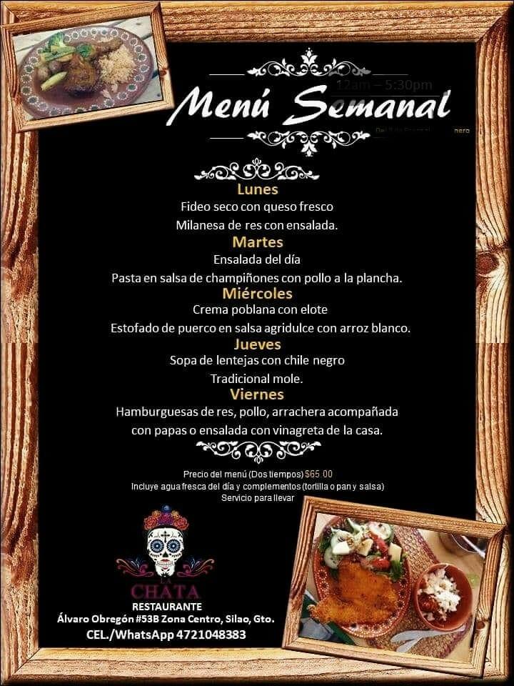 Menu at La chata sabor a mexico. restaurant, Silao