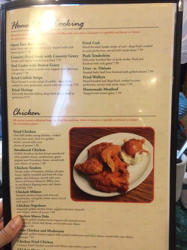 Menu at Main St. Cafe, Belleville