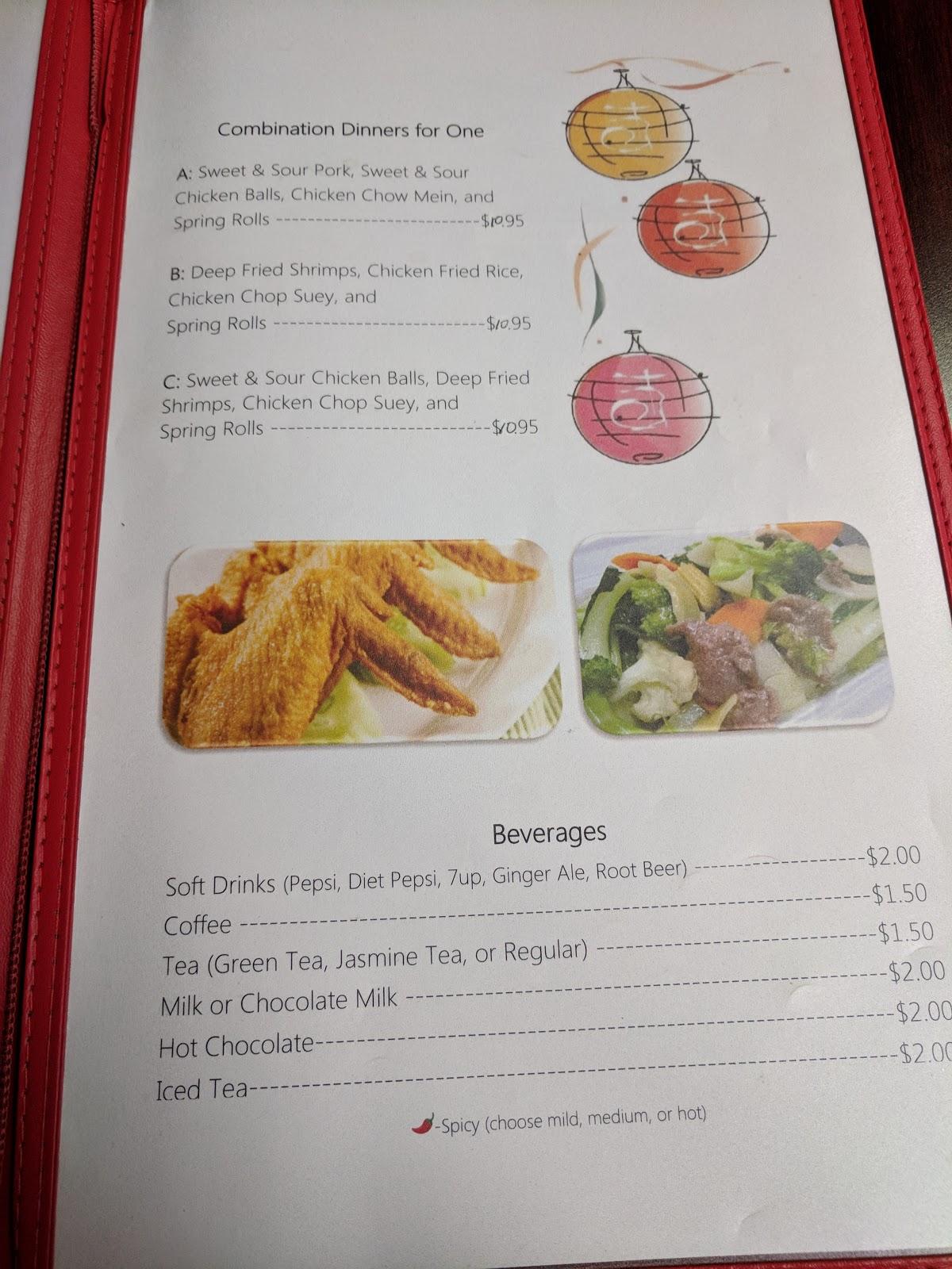 Menu at Bethune Chinese Kitchen restaurant, Bethune