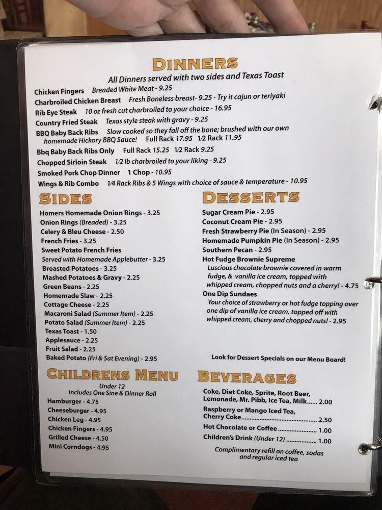 Menu at Chicken Inn restaurant, Shelbyville, 541 E Hendricks St