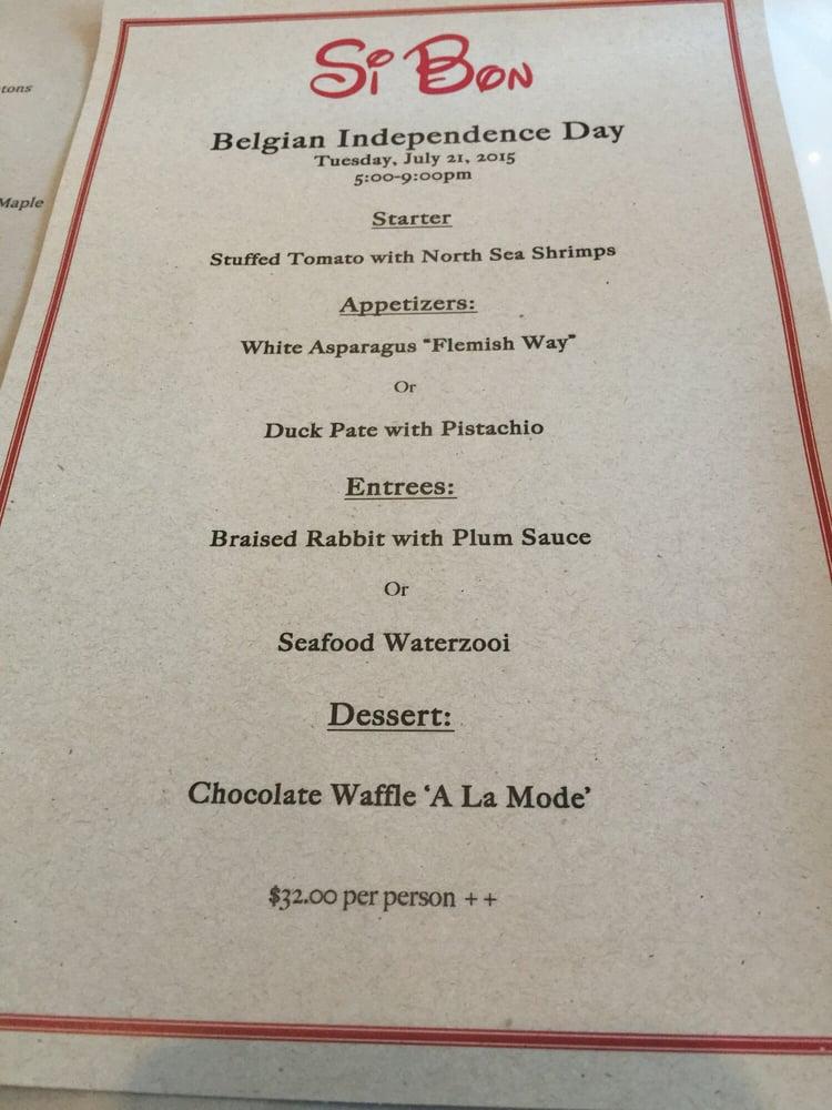 Carta del pub y bar Si Bon, Rancho Mirage