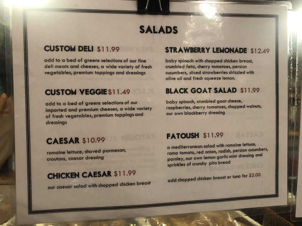 Menu at Jackson Market and Deli restaurant, Culver City