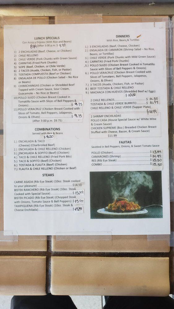 Menu at Taqueria Anna Maria's restaurant, Farmersville, 551 Farmersville Rd