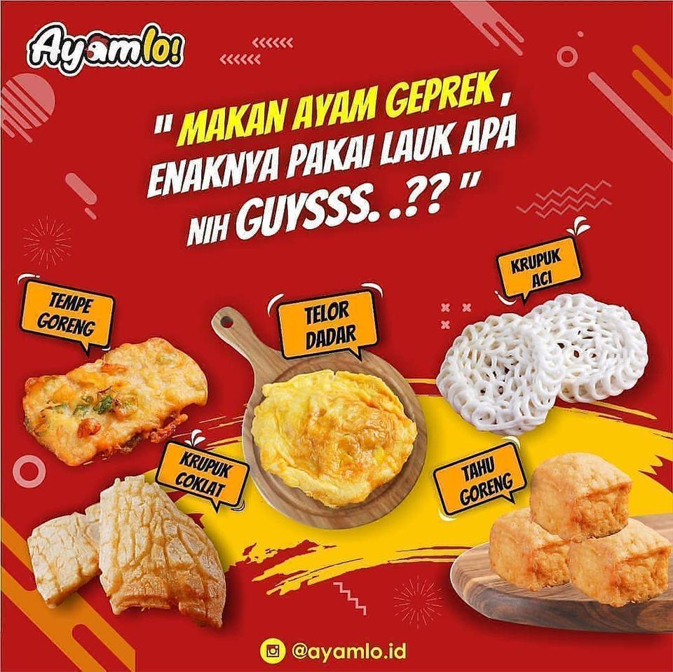 Menu at AYAM LO restaurant, Jakarta