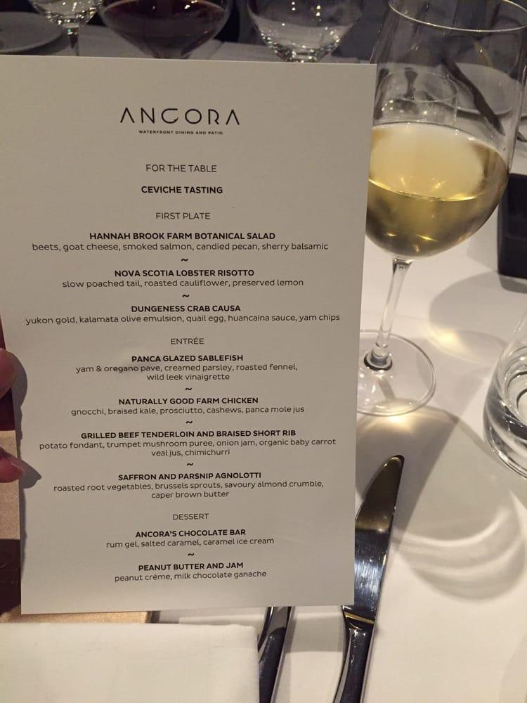 Menu at Ancora Waterfront Dining and Patio restaurant, Vancouver, Howe ...