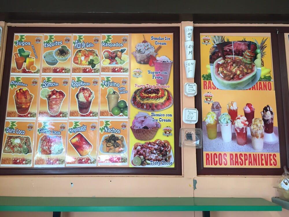 Menu at Bionicos Jugos Zapopan pub & bar, Bell Gardens
