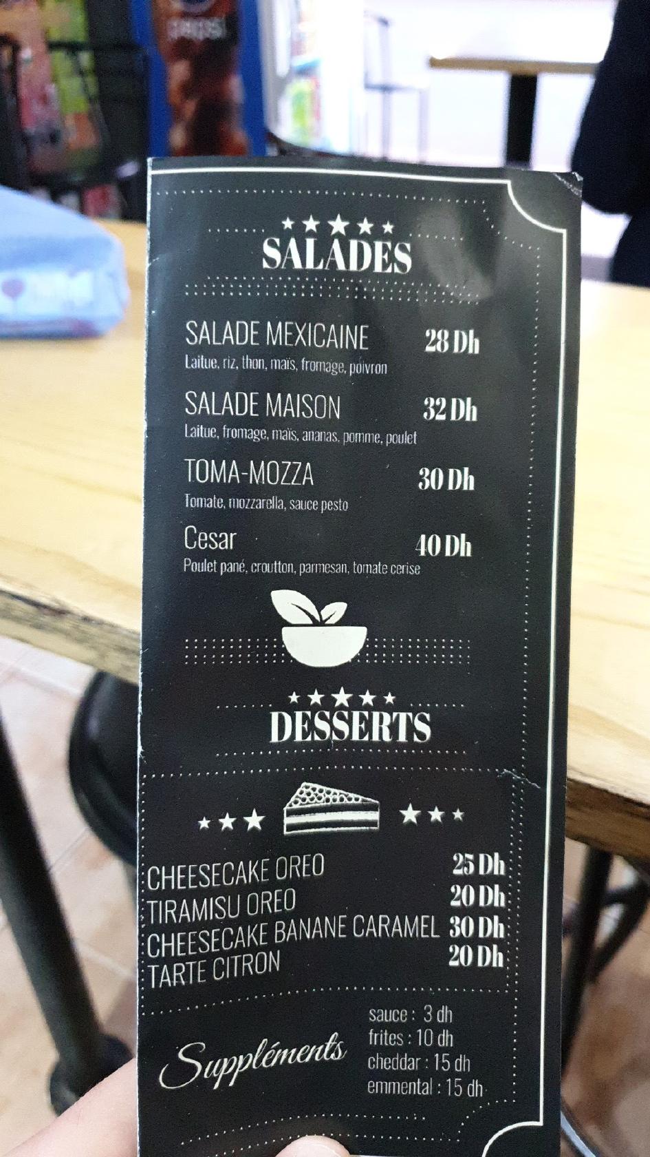 Menu at FOODOIR fast food, Casablanca