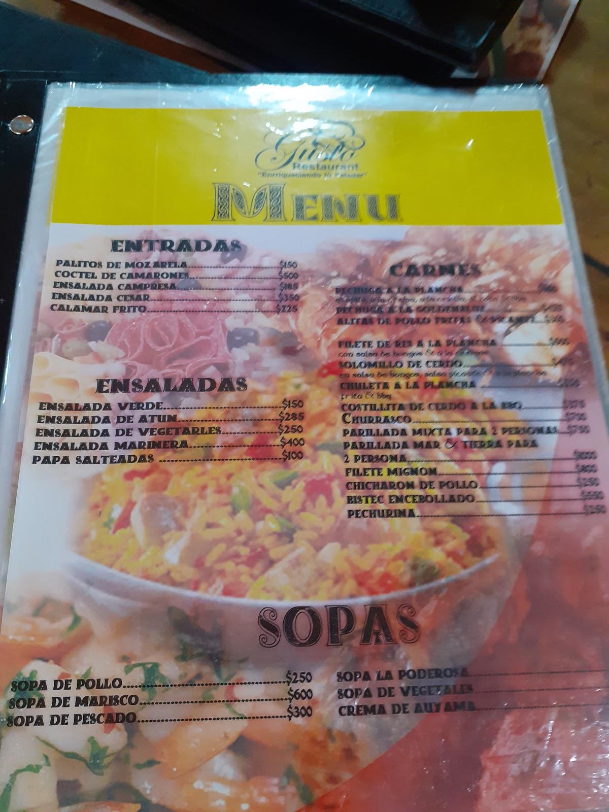 Menu at Restaurant Gustó, Dominicana
