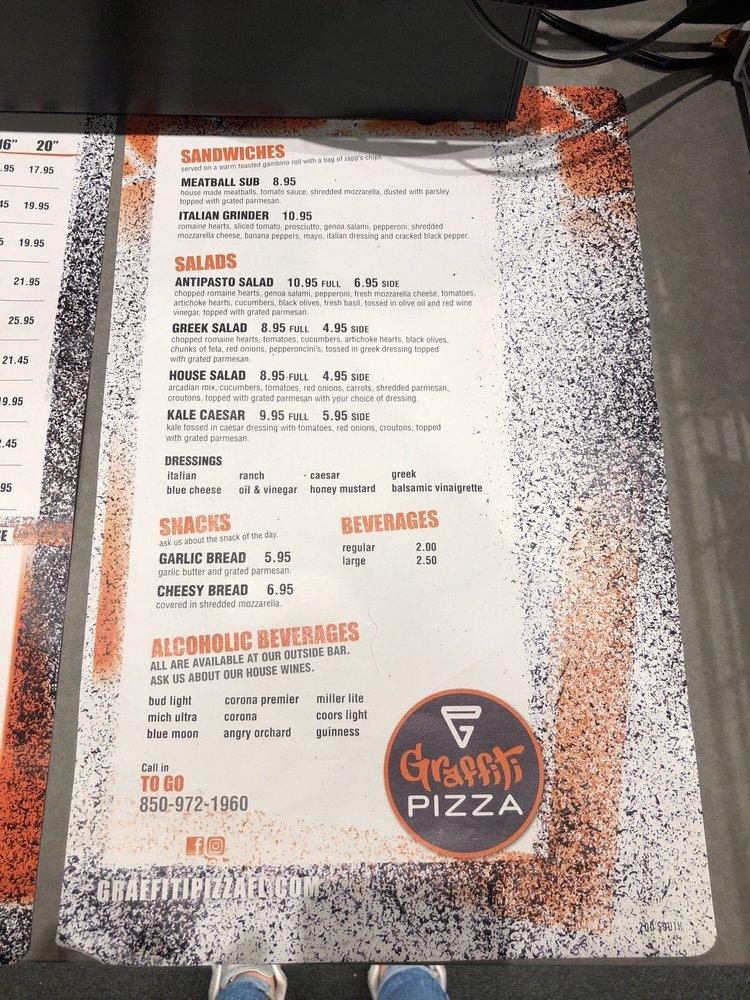 Menu at Graffiti Pizza pizzeria, Pensacola, 210 S Palafox St