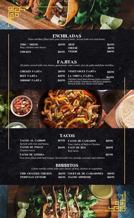 Menu at La Curva Tex-Mex Bar & Grill, Laurel