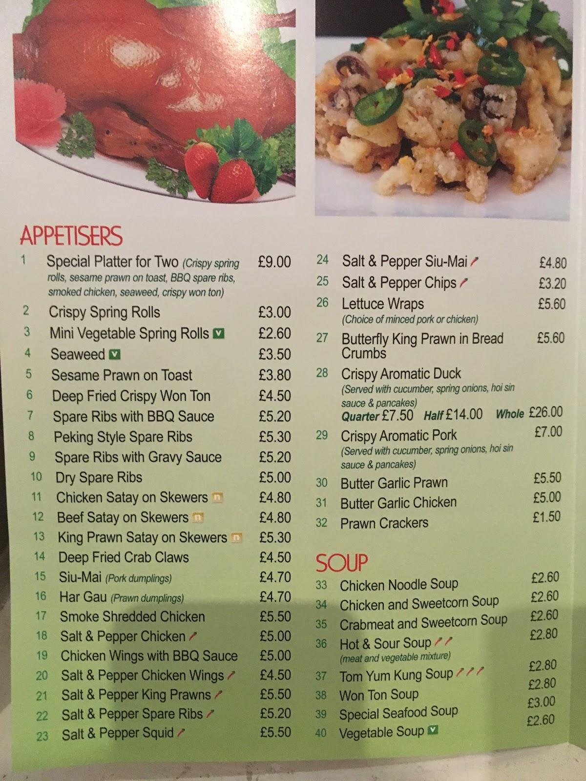 Menu at Oriental Garden restaurant, Whitehaven