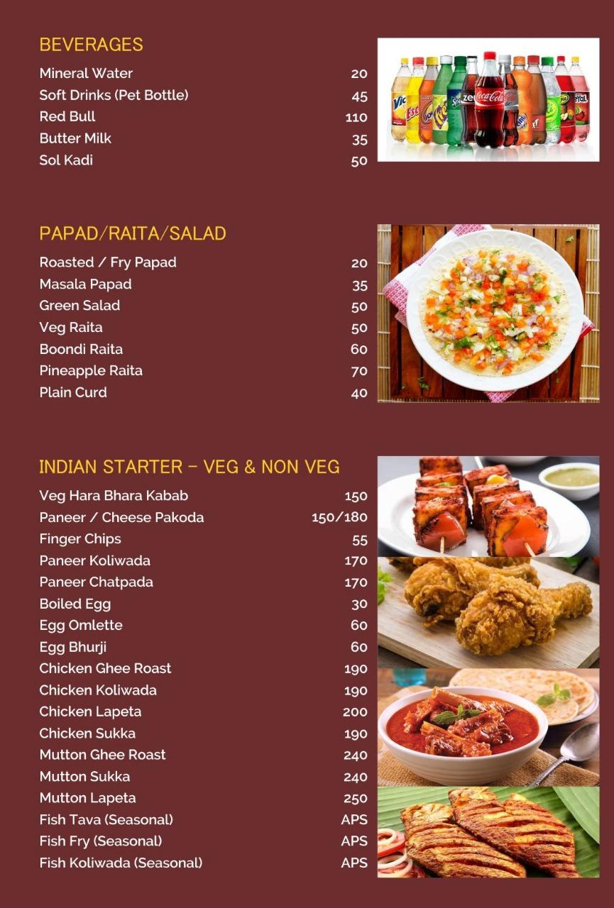 Menu at HOTEL SAISHA - Wonders of Taste, Thane