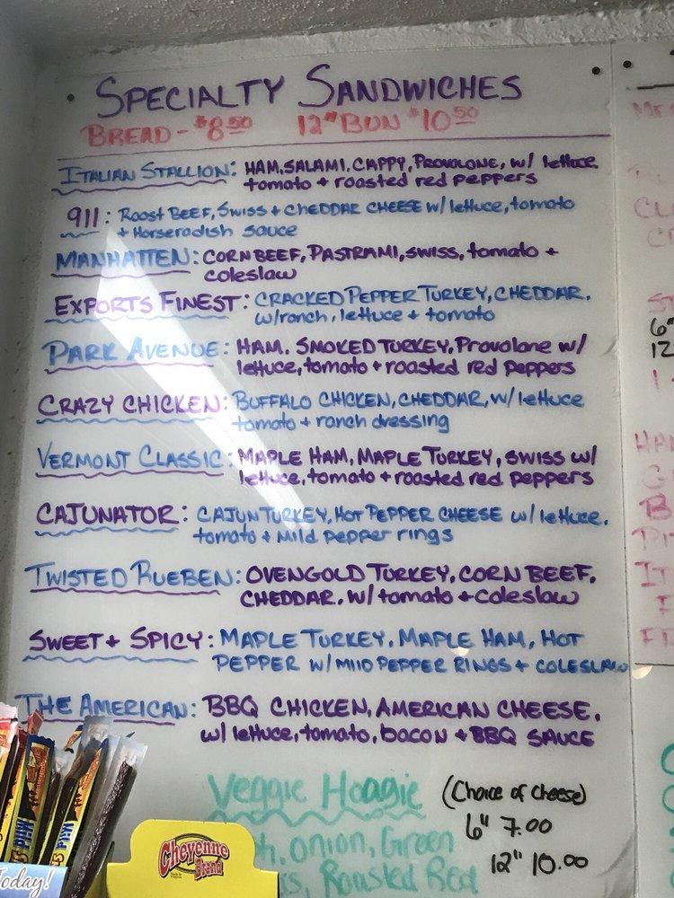Menu at J&M Export Deli restaurant, Export
