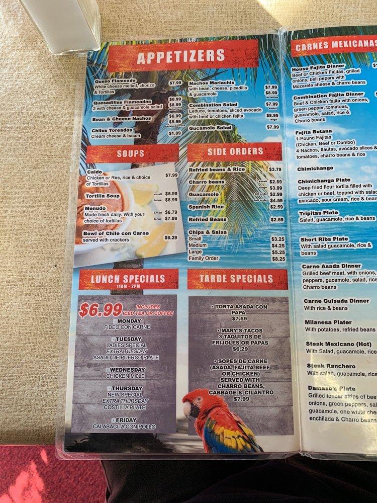 Menu at Rita's Fiesta Cafe LLC, San Antonio