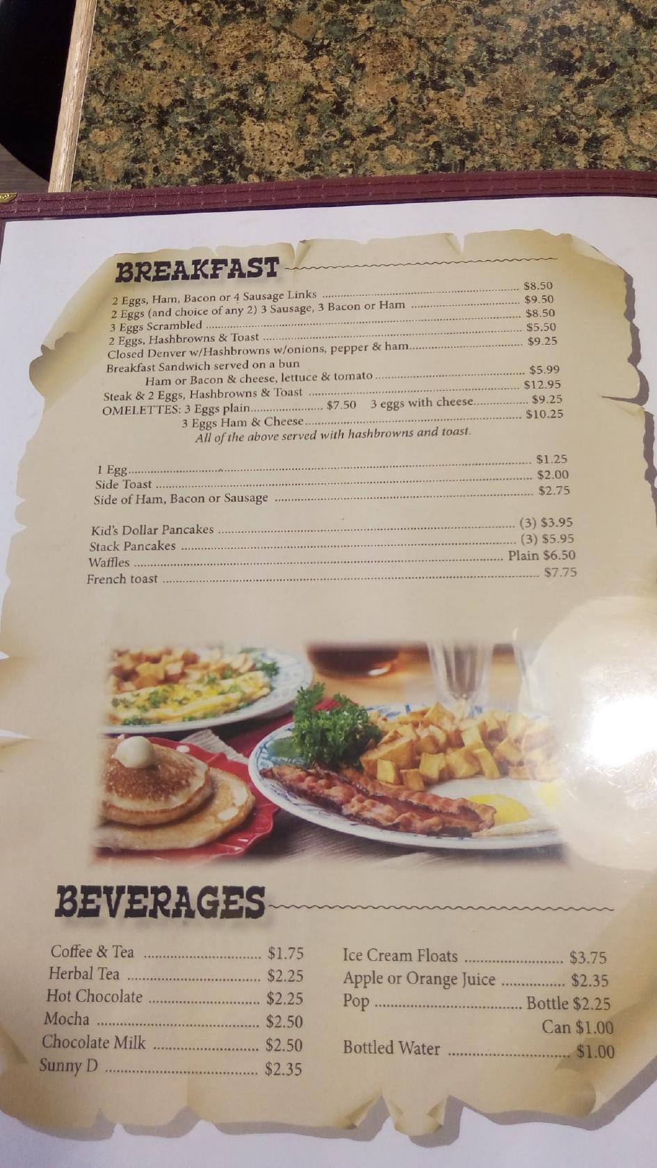 Menu at Outback Country Kitchen restaurant, Duchess