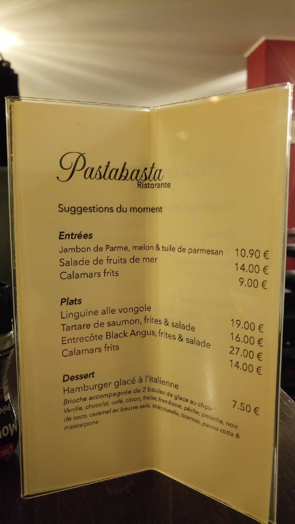 Menu at Di Roma Metz restaurant, Metz