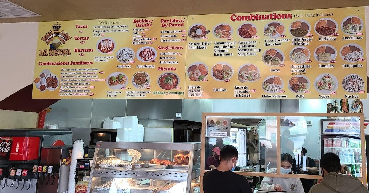 Menu at La Reyna restaurant, Lompoc