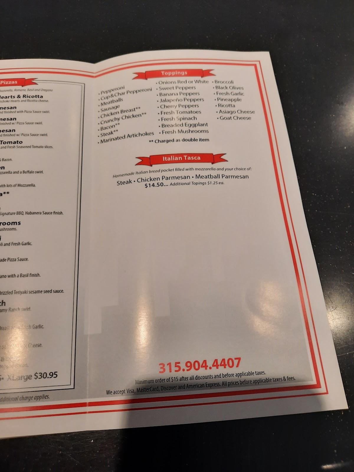 Menu at The Pizza Stop Pub and Bistro, Pultneyville