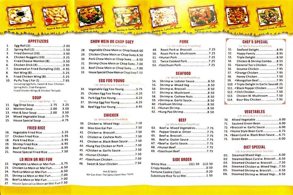 Menu at China King Super Buffet restaurant, Muskogee