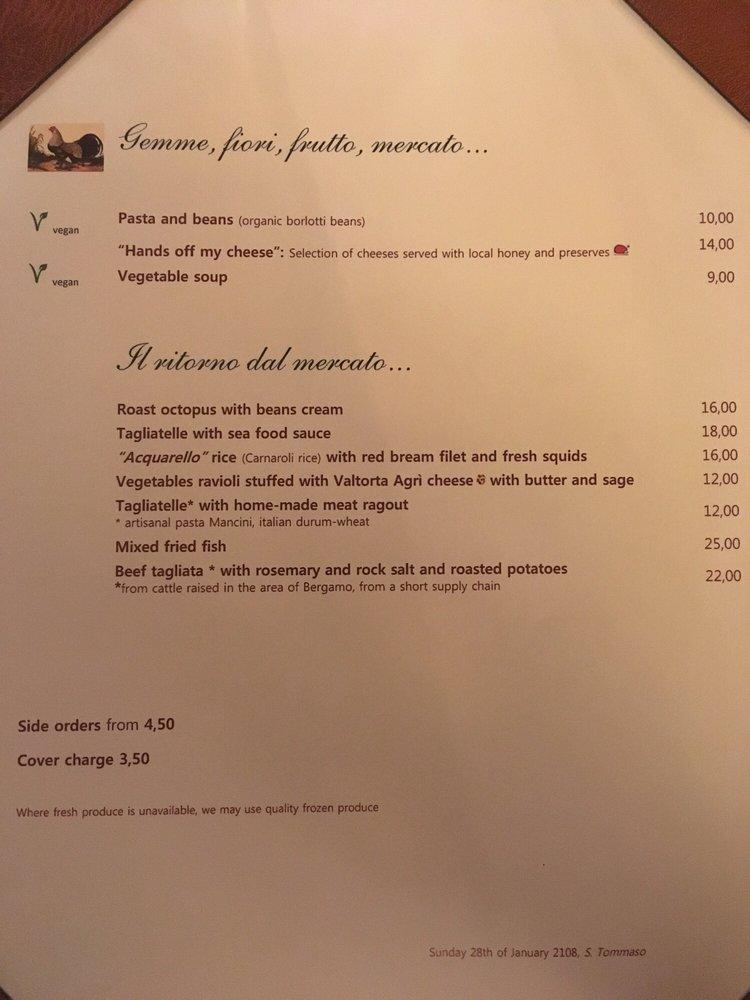 Menu at Da Mimmo pub & bar, Bergamo