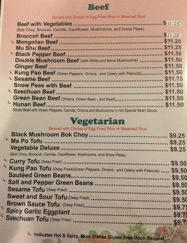 Menu at Jade Dragon Chinese Restaurant, Portland