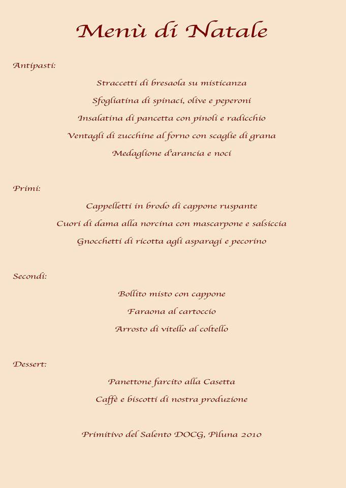 Menu da La Casetta ristorante, Rimini
