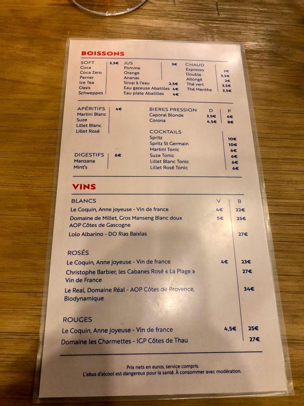 Menu au La pétanque des copains restaurant, Toulouse